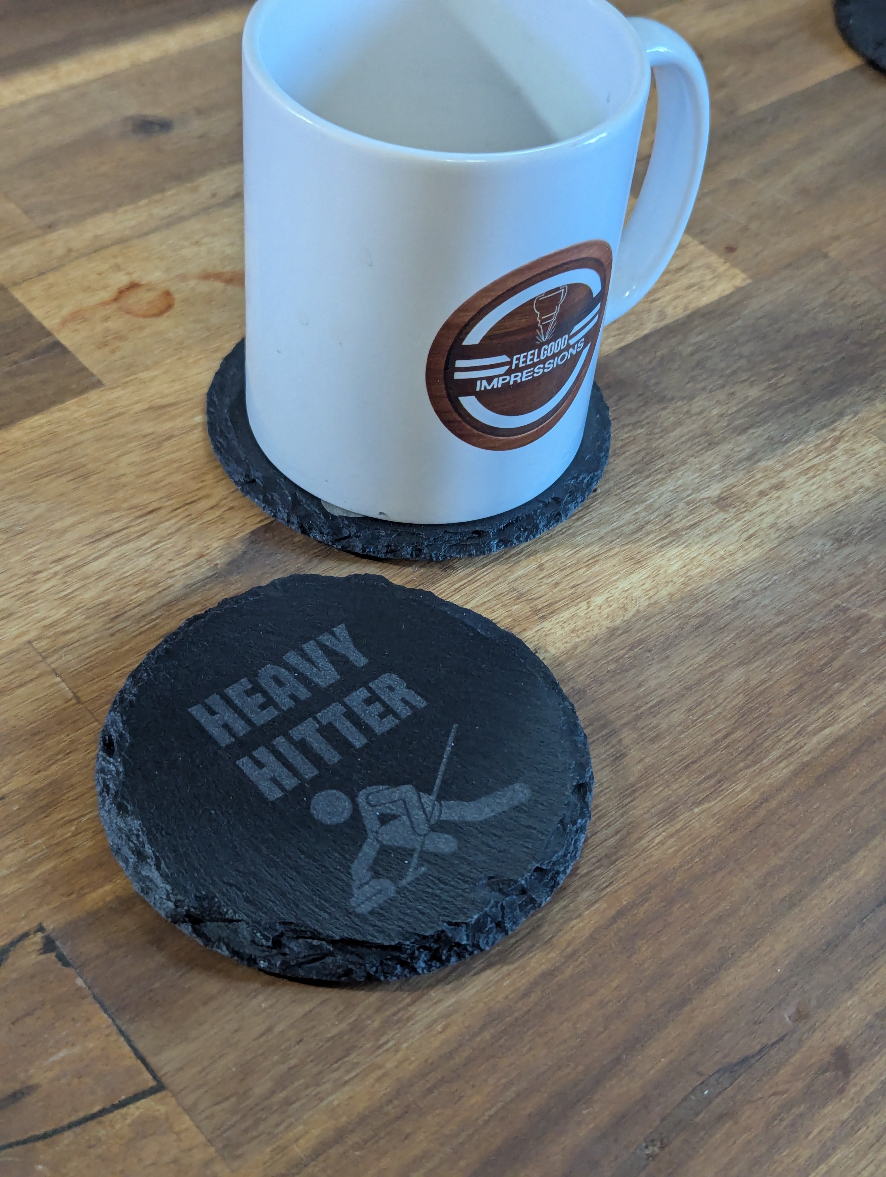 “Heavy Hitter” Curling Slate Coaster Set (4-Pack) | Feel Good Impressions